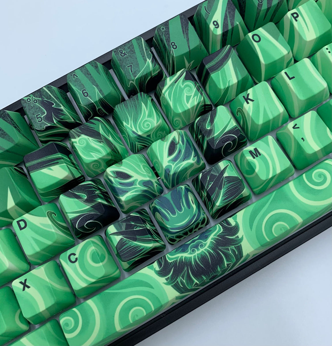 Hayabusa 60% Keyboard - Green Liquid Oni Dragon | Alpherior Keys