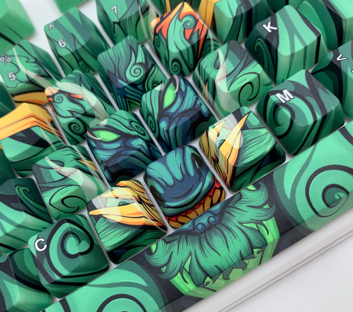 Green Oni Dragon Keycap Set - Alpherior Keys | Alpherior Keys